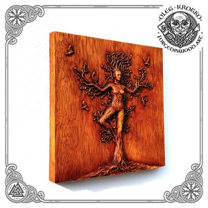 Treewoman Carving Picture, Wood Nymph Wall Hanging, Heaten Home Decor ...
