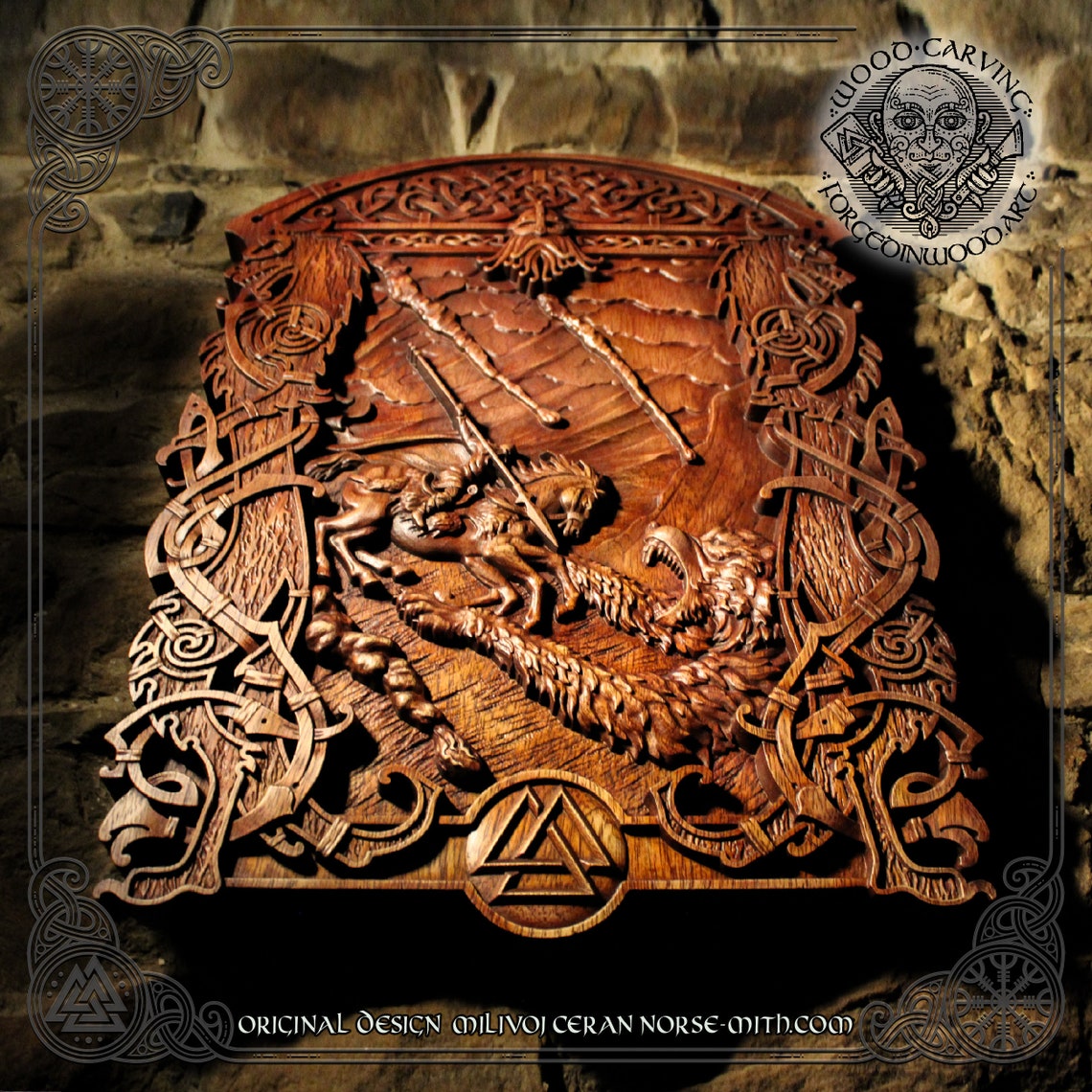 Ragnarok Luxury Wood Carving Picture. Vikings Home Decor. | Etsy UK