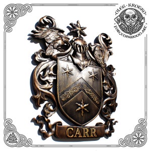 Medieval Heritage: Custom Family Heraldic Coat of Arms Wood Carving ...