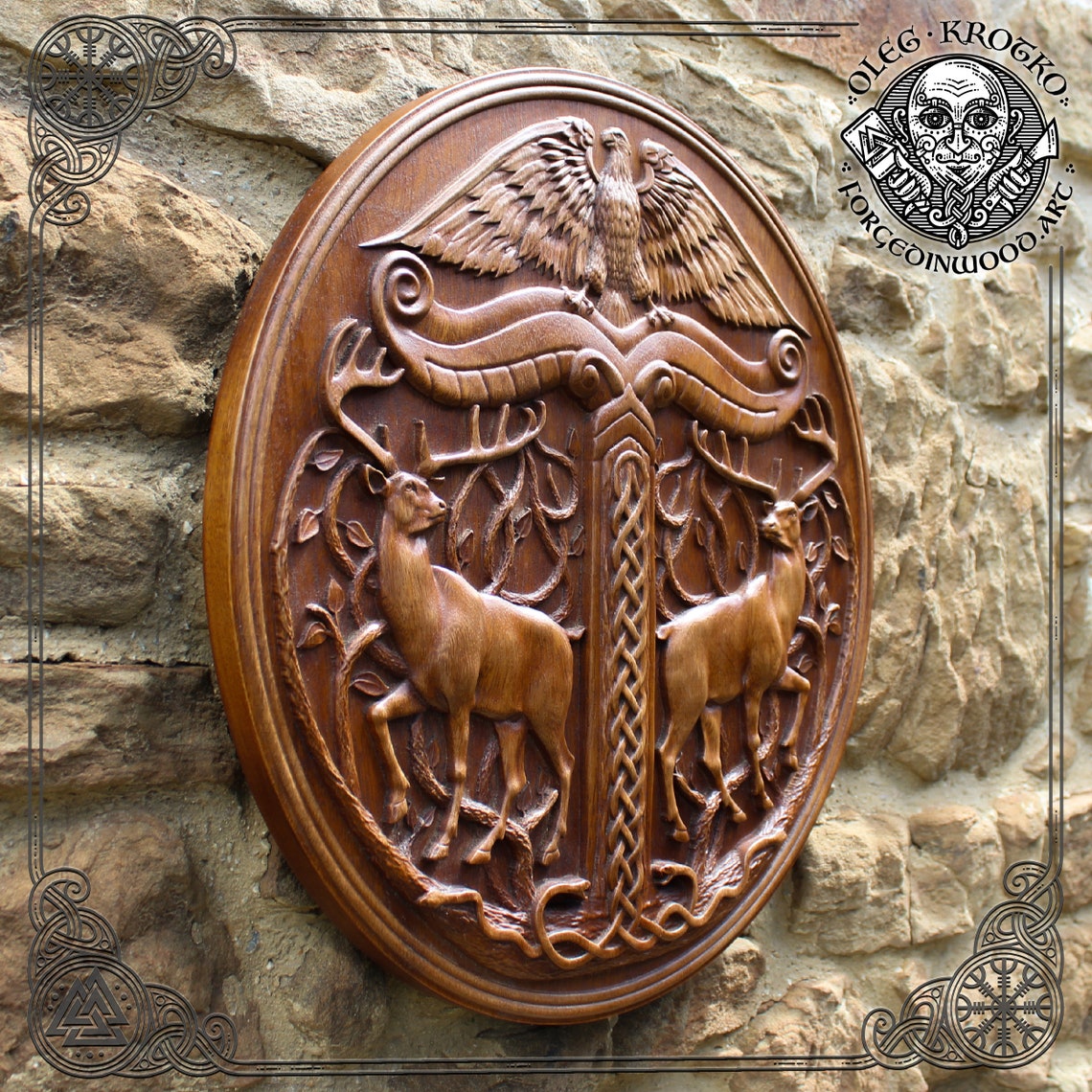 Irminsul Luxury Carved Wooden Plaque Germanic Pagan Cuture - Etsy