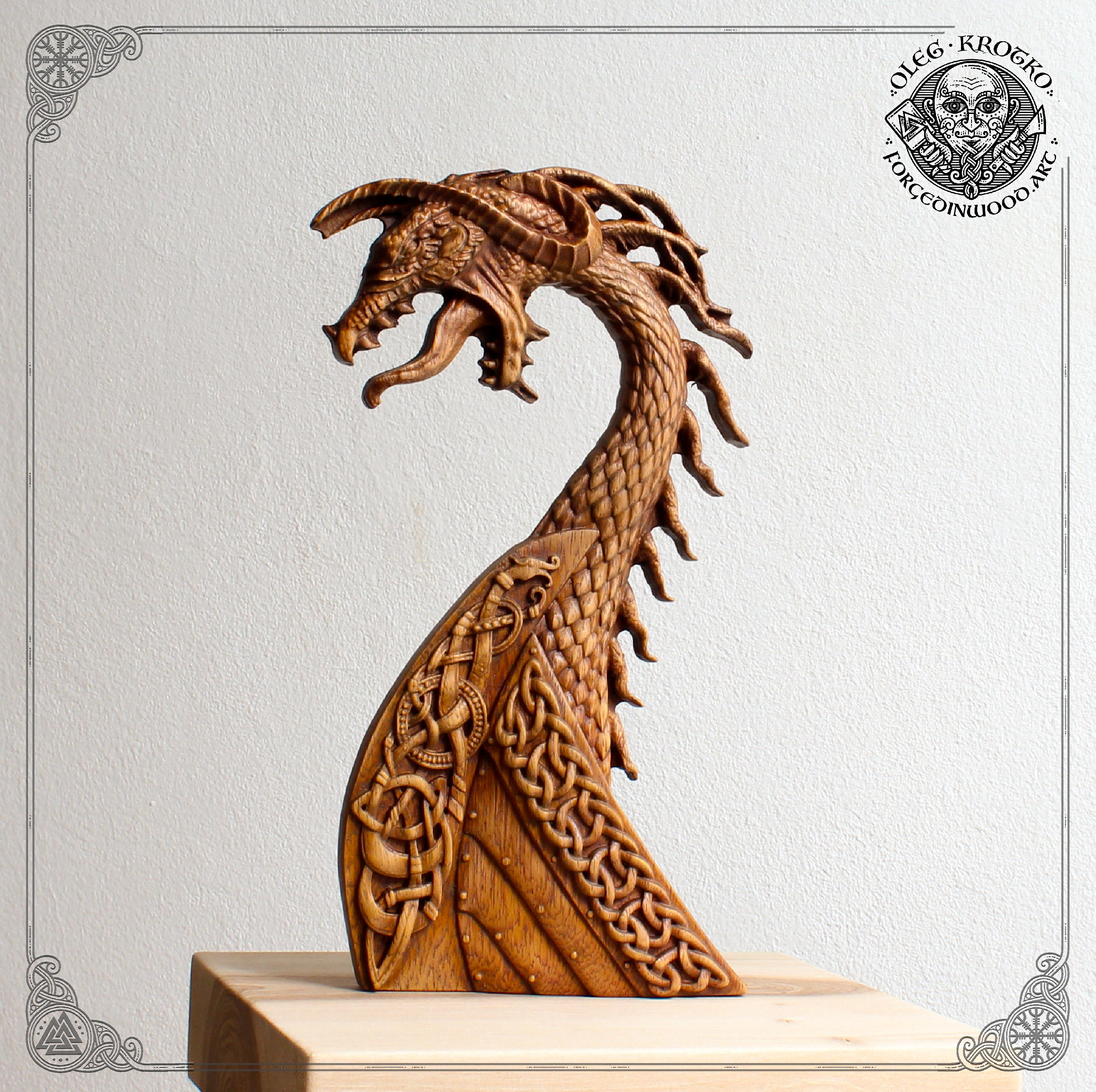 Hand Carved Iroko Wood Drakkar, Viking Dragon Boat Decor - Etsy