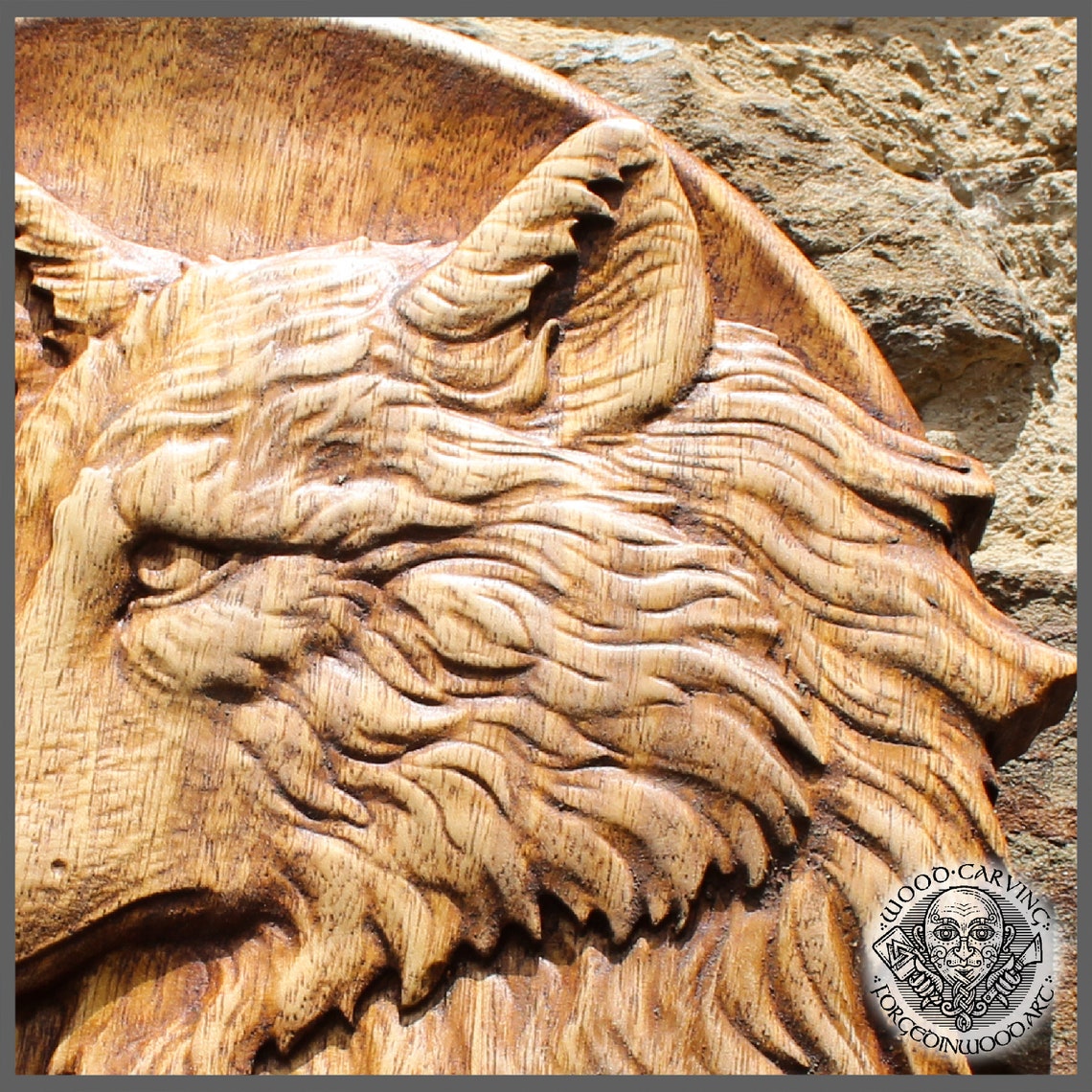 WOLF Graceful Wood Carving Animal Picture. Wild Life Wall - Etsy