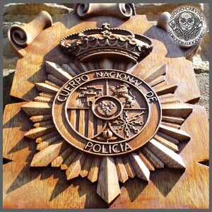 Example of Custom Order Police Wood Carving Gift Coat of Arms Crest ...