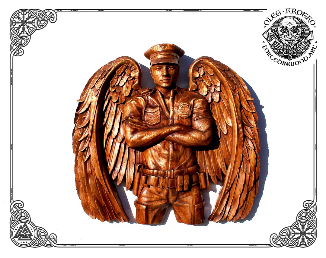 Wooden Piece as Tribute to American Police, American Policeman Wood ...