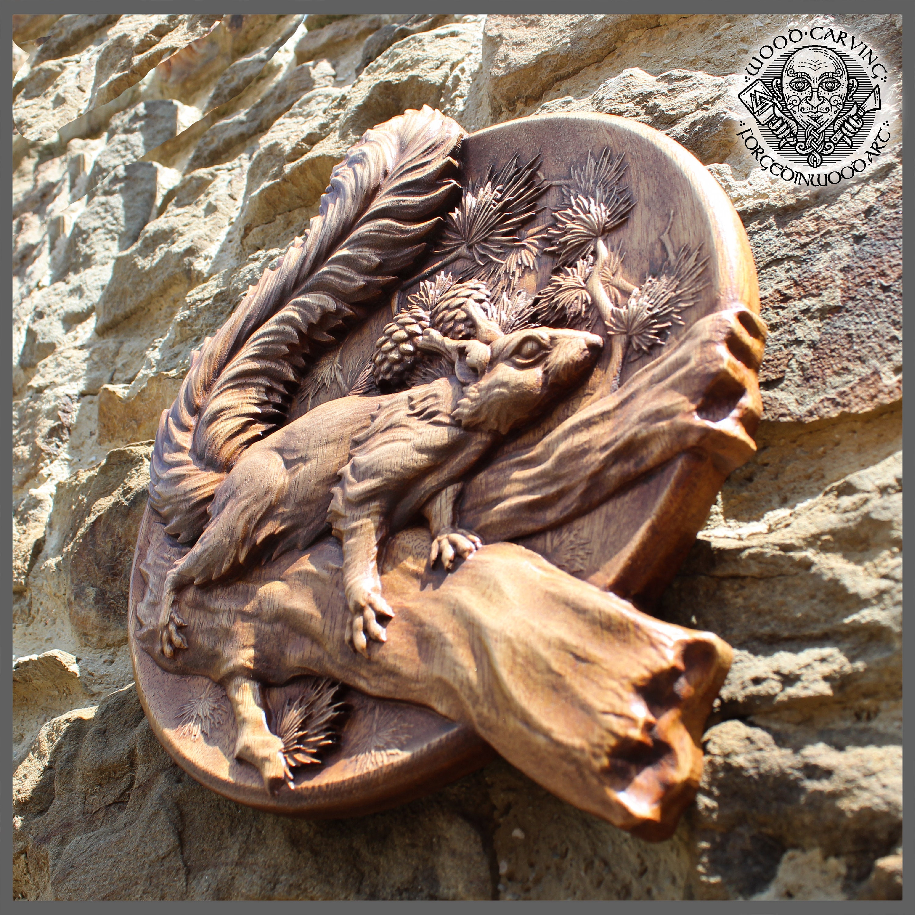 SQUIRREL Graceful Wood Carving Animal Picture. Wild Life - Etsy