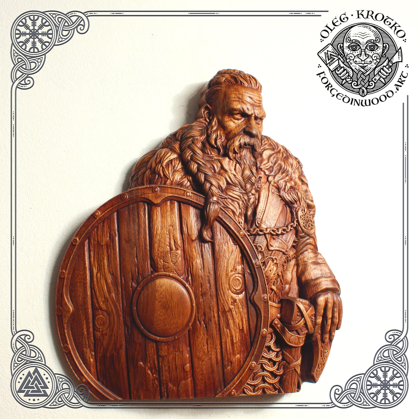 Viking Jarl Luxury Wood Carved Portrait Norse Decor Wooden - Etsy