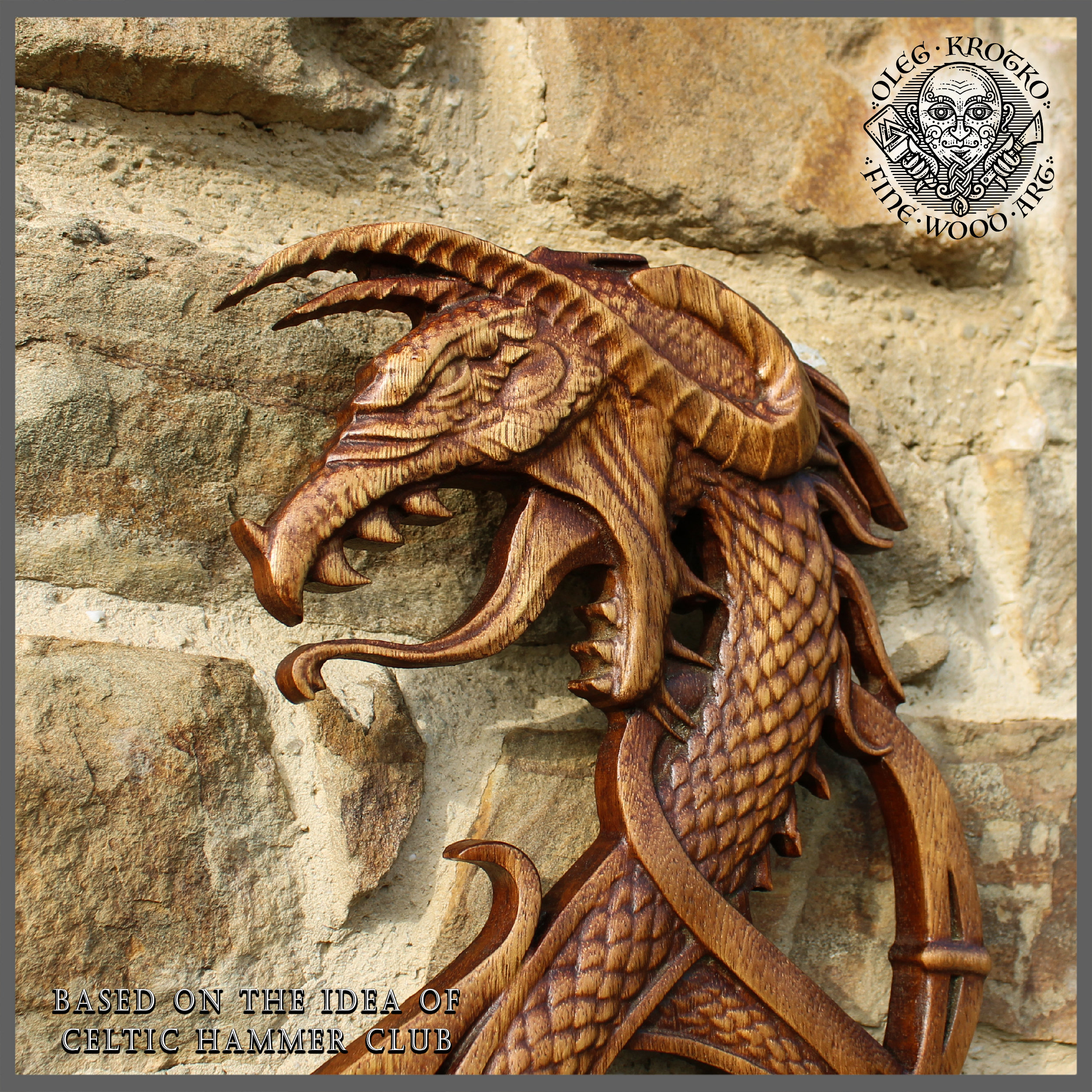 Fenrir Dragon Wood Carving, Norse Viking Decor, Pagan Art - Etsy