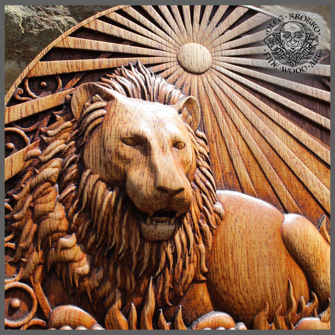 Leo Zodiac Symbol Wood Plaque Horoscope Wood Carving Leon Sign | Etsy