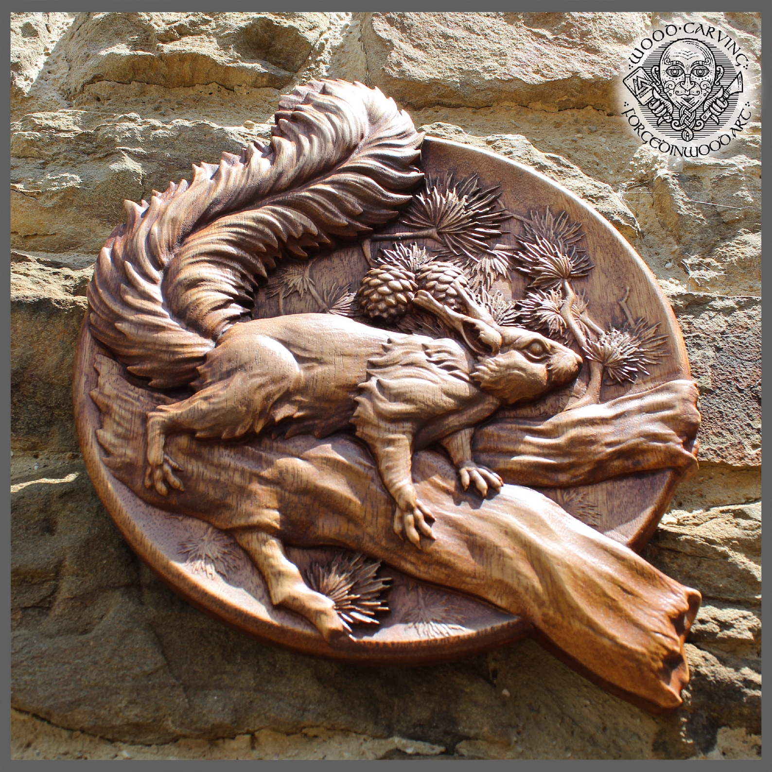 SQUIRREL Graceful Wood Carving Animal Picture. Wild Life - Etsy