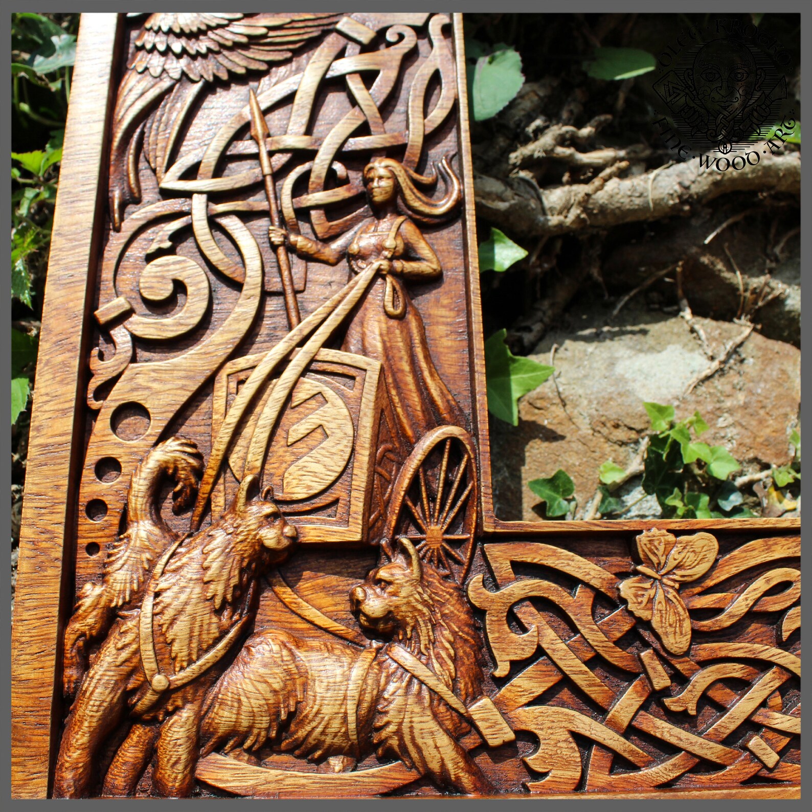 Freya Wood Carving Elegant Viking Frame Odin Home Decor Norse | Etsy