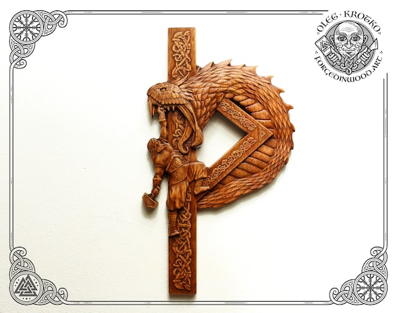 Turiwaz Wood Carved Rune Decorated Norse Rune Wood Carving - Etsy