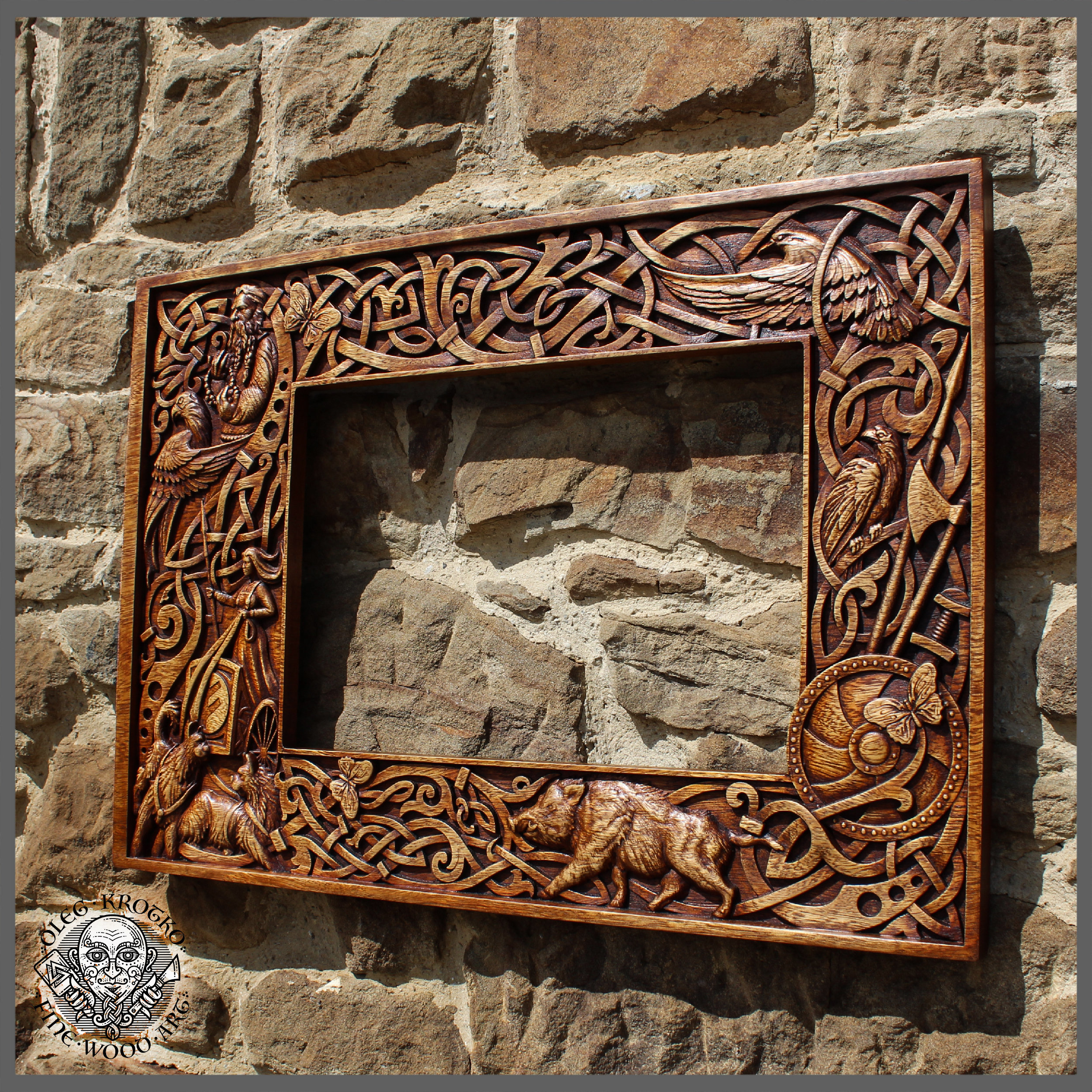 Freya Wood Carving Elegant Viking Frame Odin Home Decor Norse | Etsy