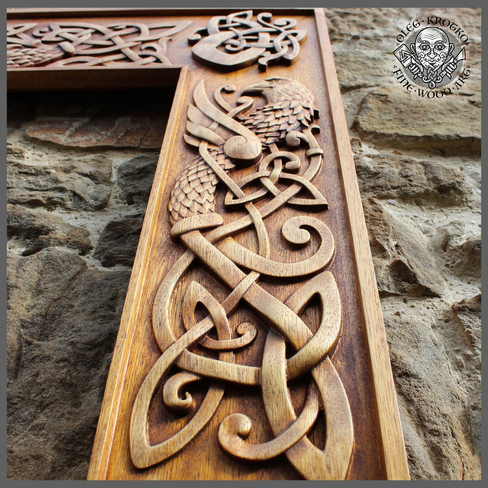 Celtic Viking Wood Carving Frame Norse Knot Work Home Decor Picture ...