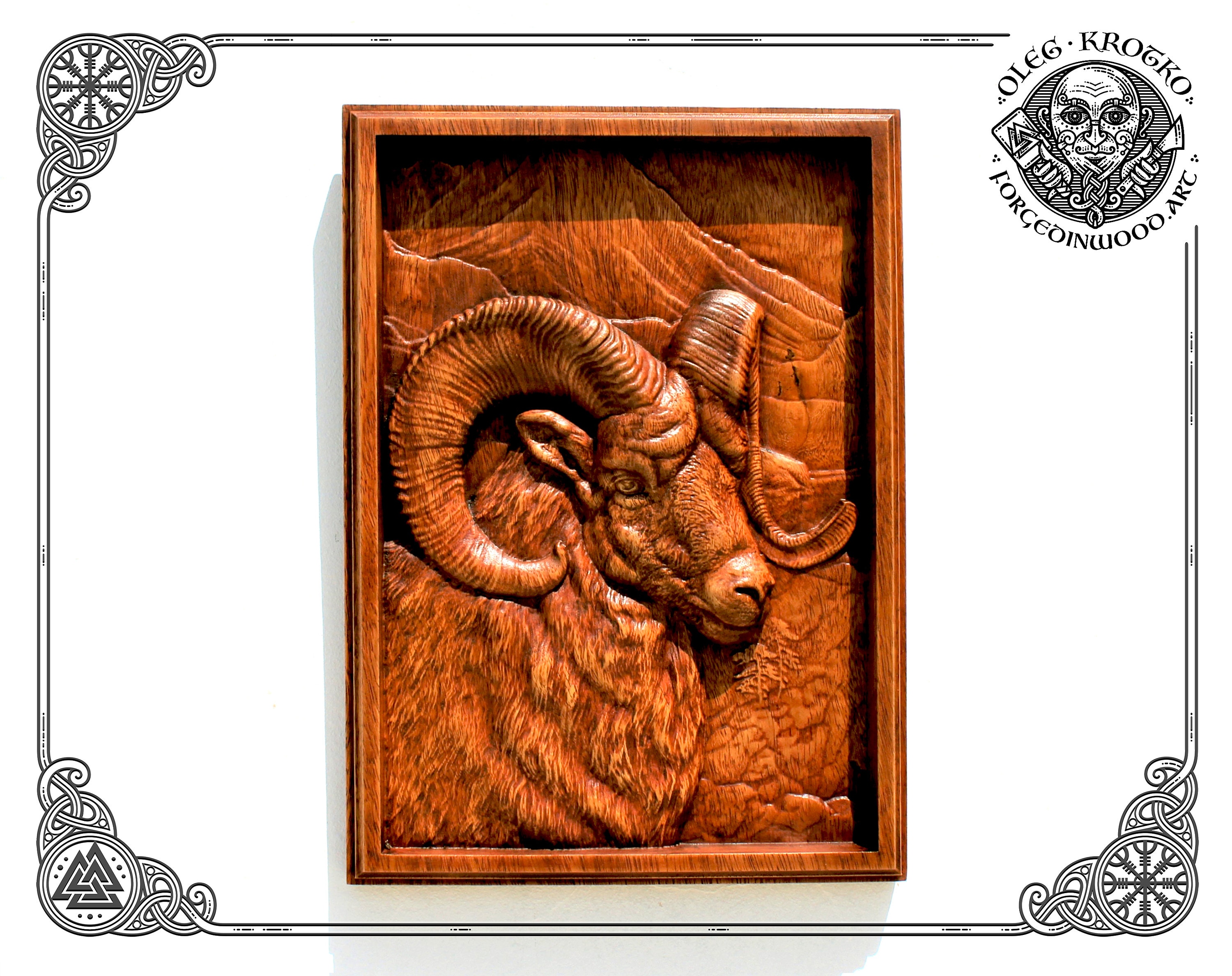 Goat Portrait Graceful Wood Carving Picture Wood Carved - Etsy