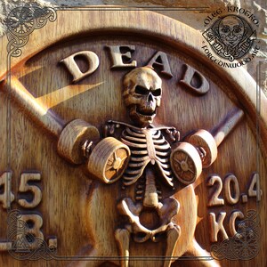 Skeleton Wood Carving, Powerlifting Plate, Gym Wall Decor - Etsy