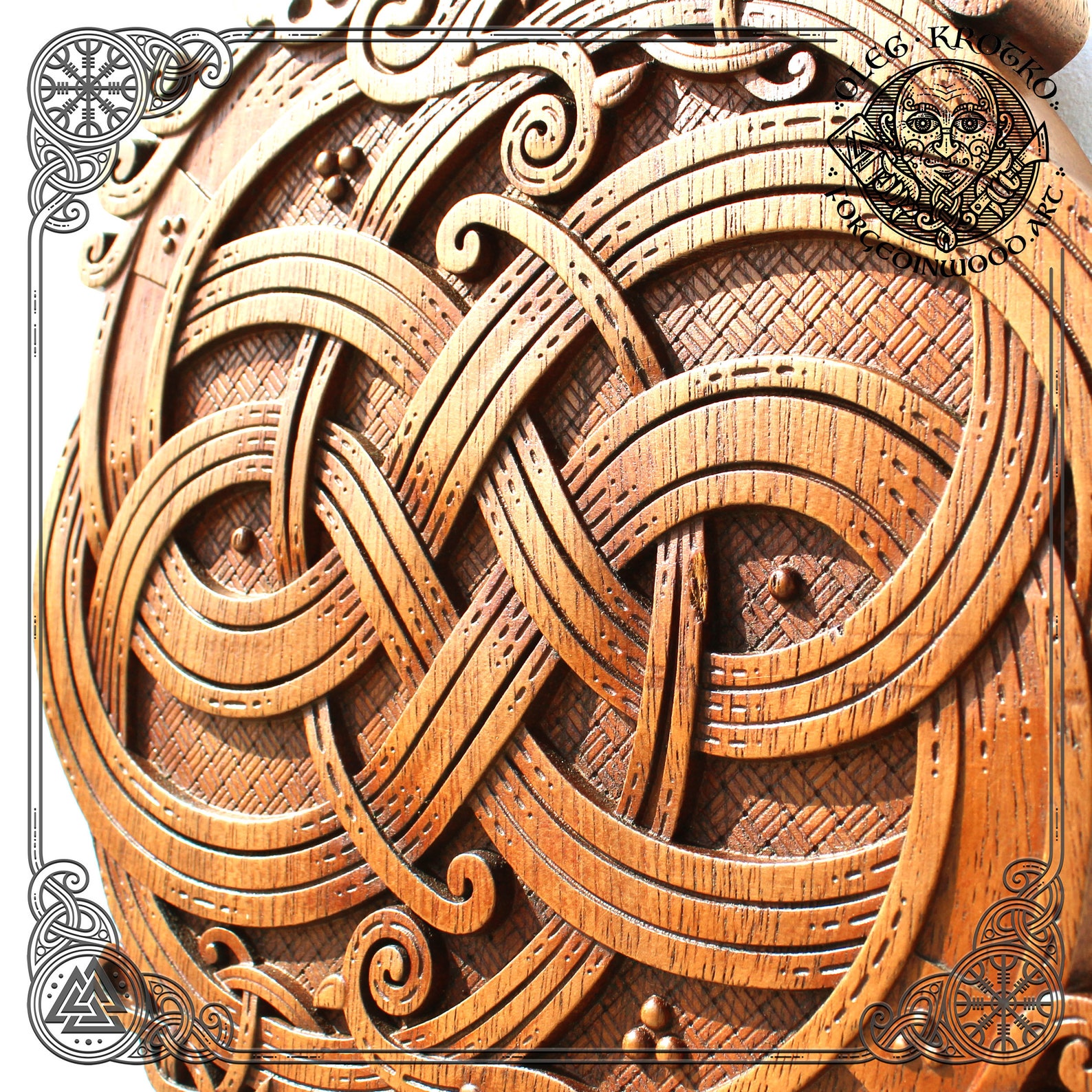 Celtic Dragons Wood Carving, Norse Viking Wall Art, Iroko Wood - Etsy