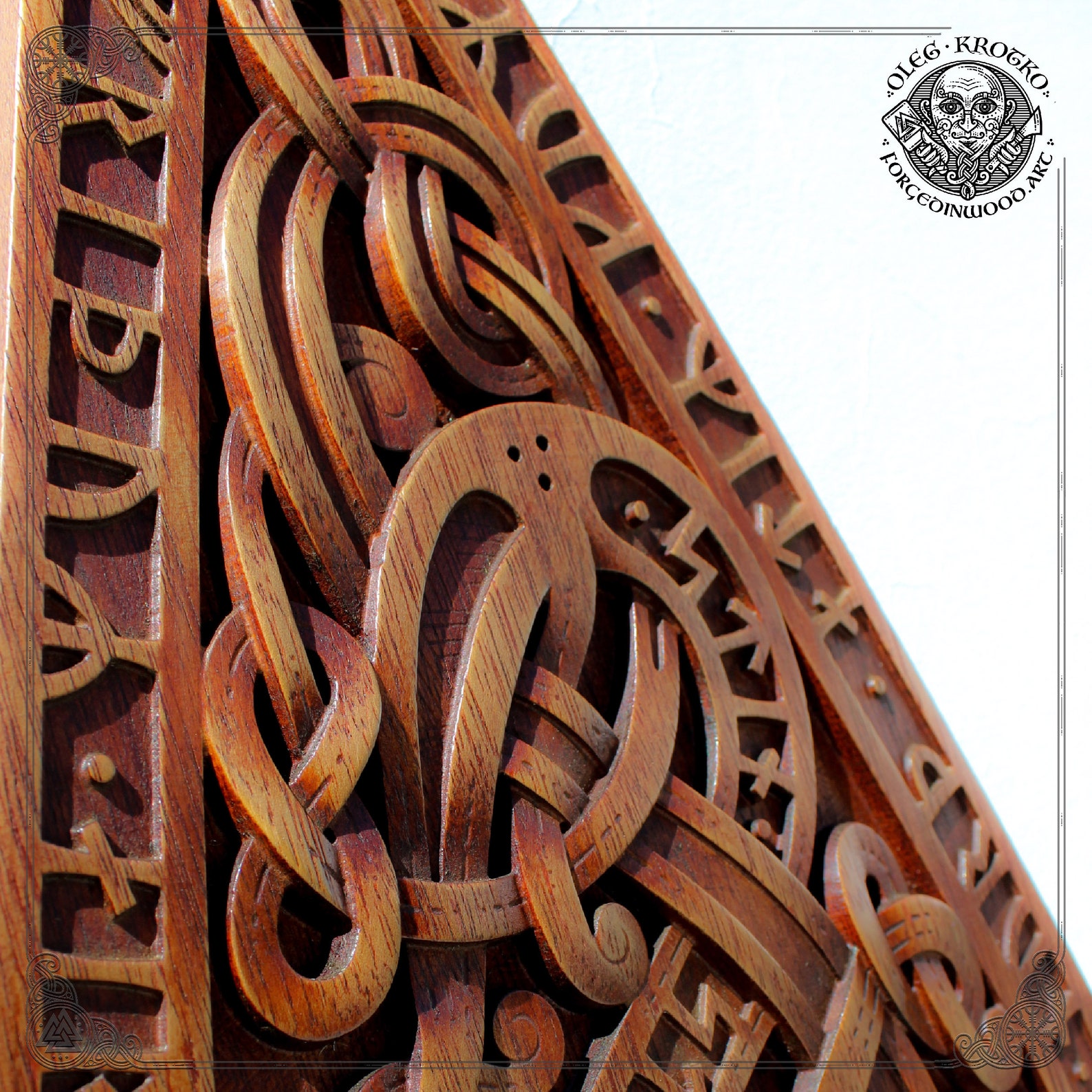 Norse Style Wood Carving Replica Viking Rune Home Decor Art | Etsy