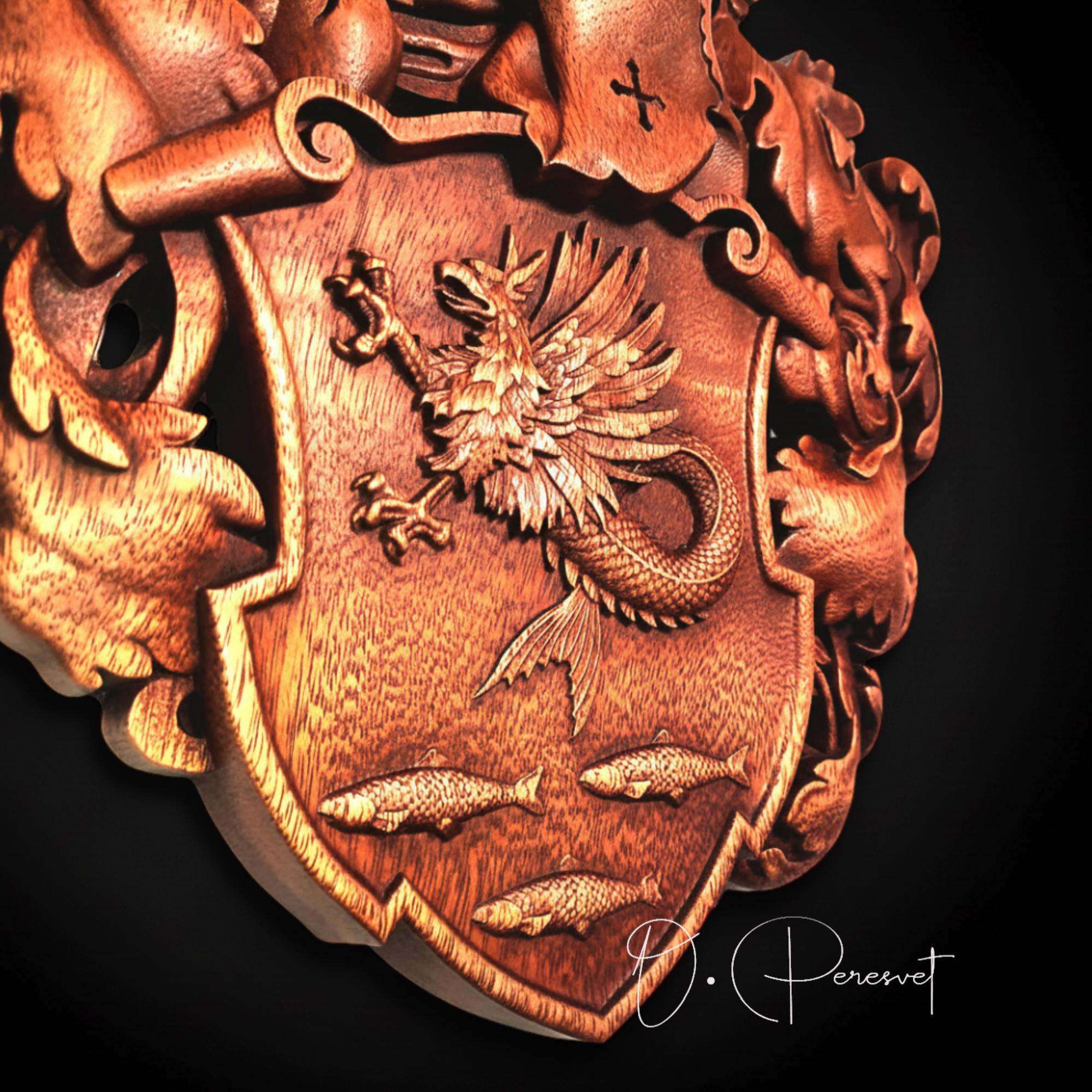 Custom Wood Carved Coat of Arms, Family Heraldic Art - Etsy
