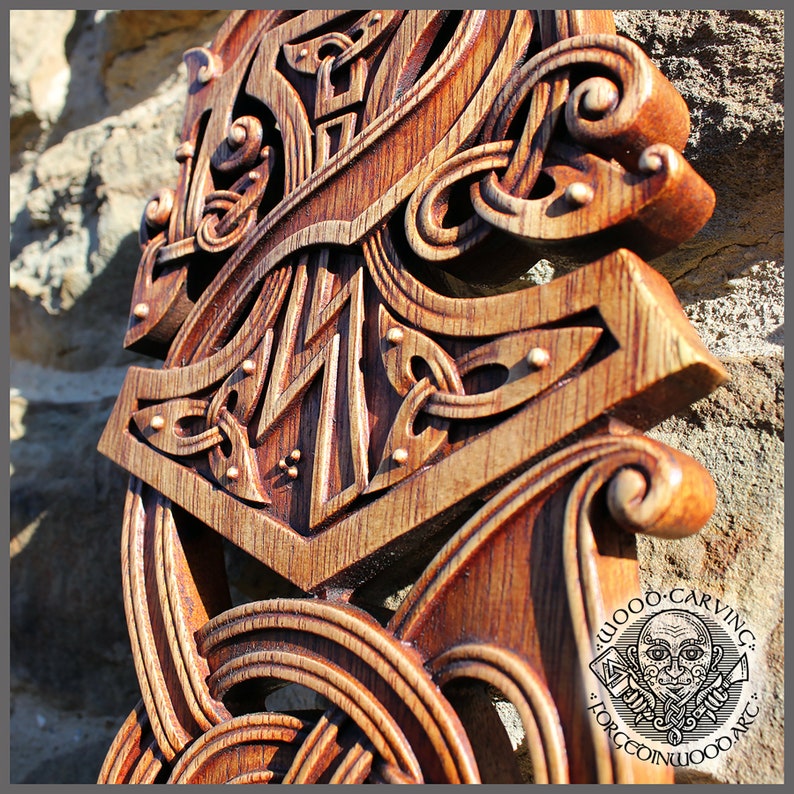 Thor Hammer Norse Wood Carving Vikings Odin Art Pagan Heathen | Etsy