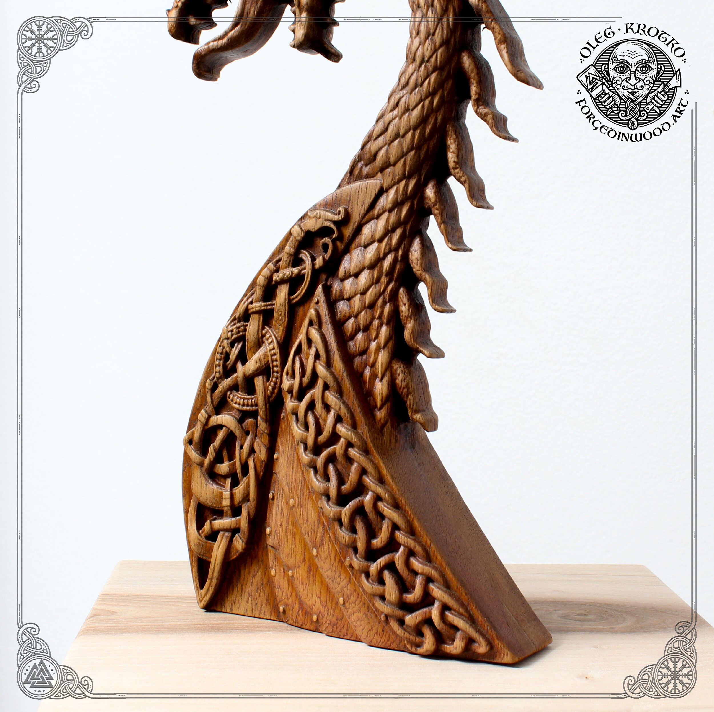 Hand Carved Iroko Wood Drakkar, Viking Dragon Boat Decor - Etsy