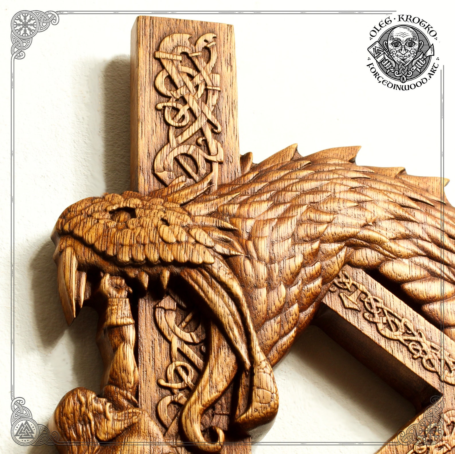 Turiwaz Wood Carved Rune Decorated Norse Rune Wood Carving - Etsy