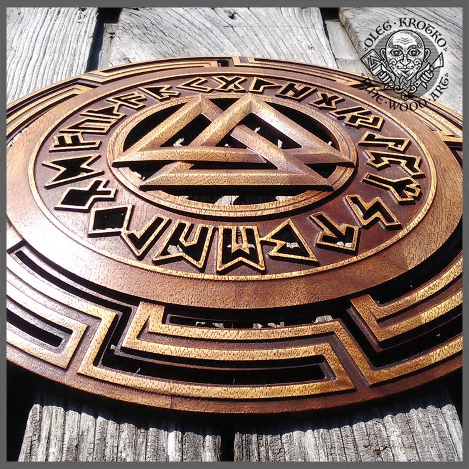 Walknut Lamp Cover Viking Symbol Plaques Home Decor Norse Thor Odin ...