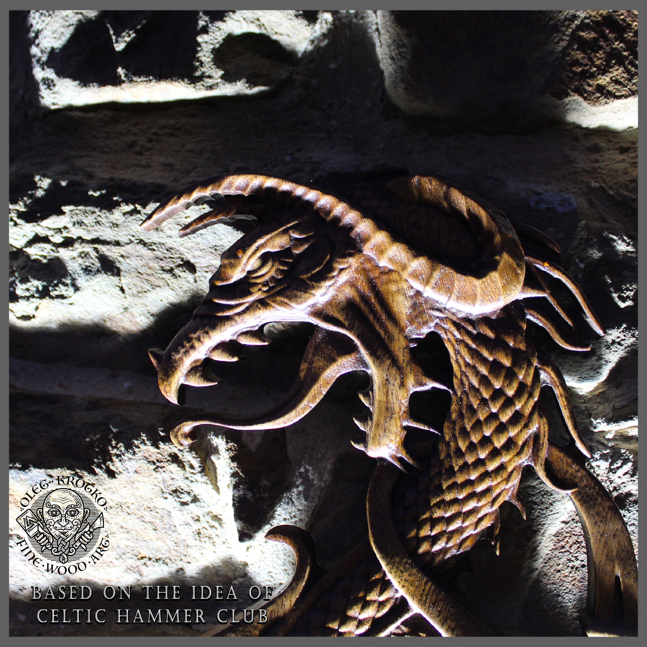 Fenrir Dragon Wood Carving, Norse Viking Decor, Pagan Art - Etsy