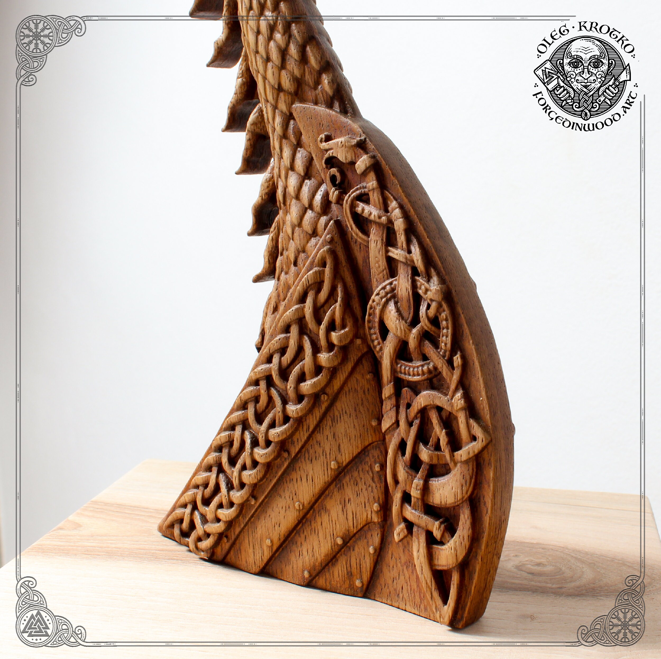 Hand Carved Iroko Wood Drakkar, Viking Dragon Boat Decor - Etsy