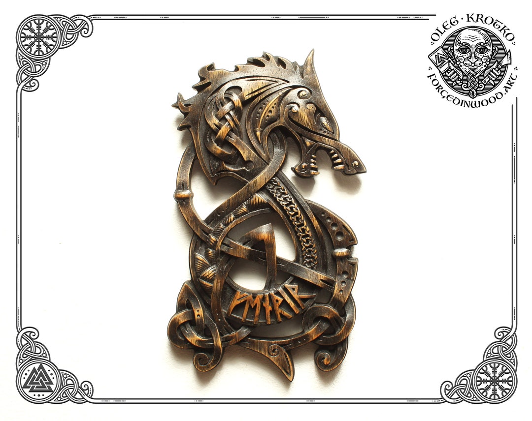Luxury Carved Son of Loki, Demon Wolf Fenrir, Art From Norse Mythology ...