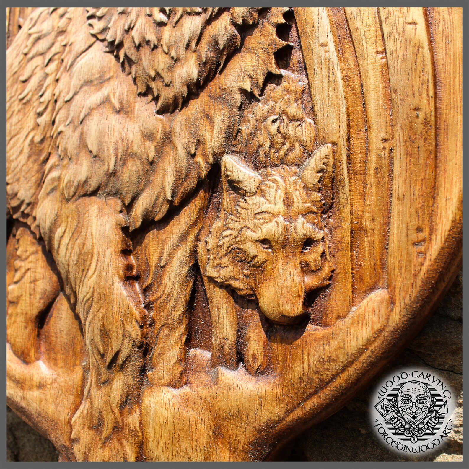 WOLF Graceful Wood Carving Animal Picture. Wild Life Wall - Etsy