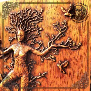 Treewoman Carving Picture, Wood Nymph Wall Hanging, Heaten Home Decor ...