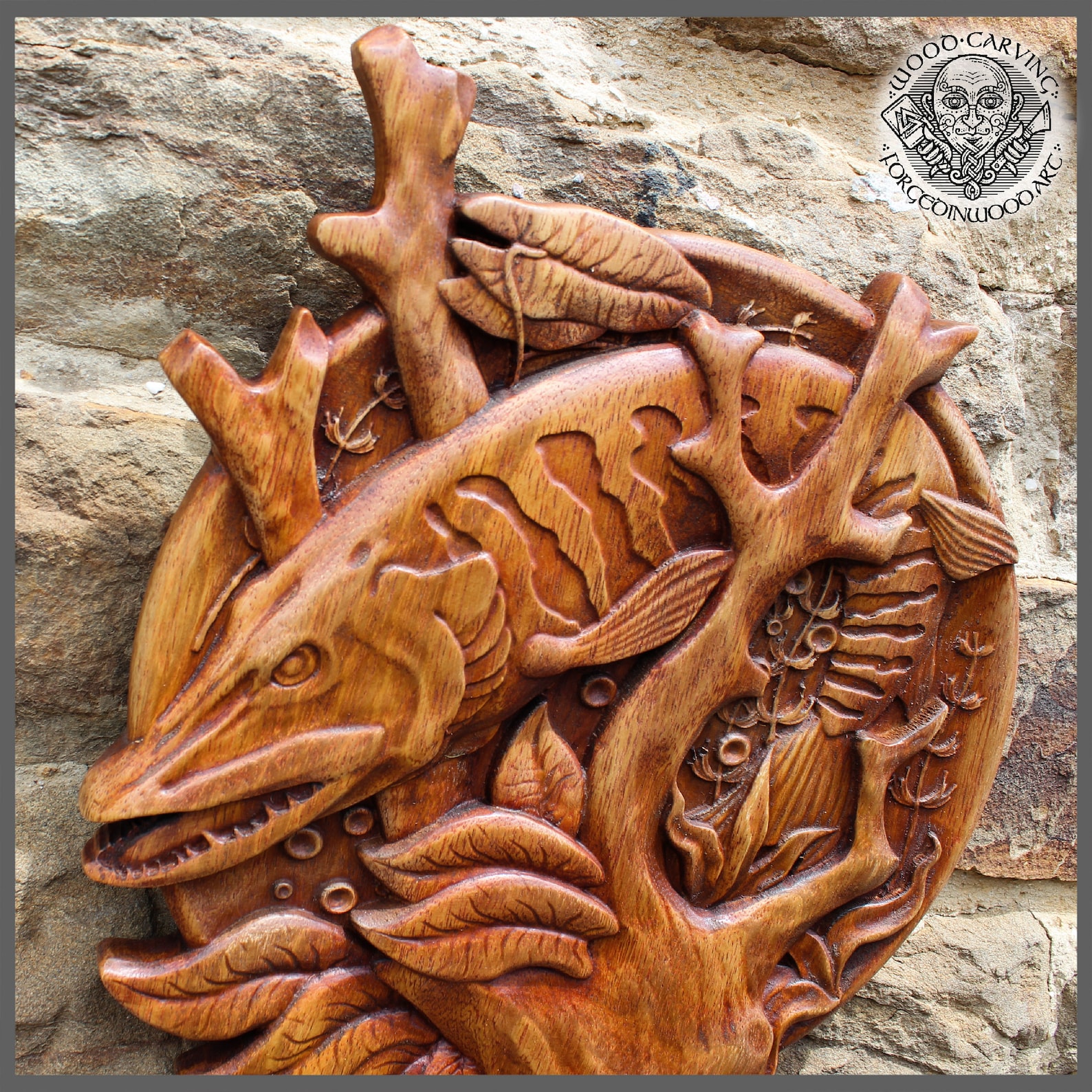 PIKE Graceful Wood Carving Picture Wild Life Wall Art | Etsy