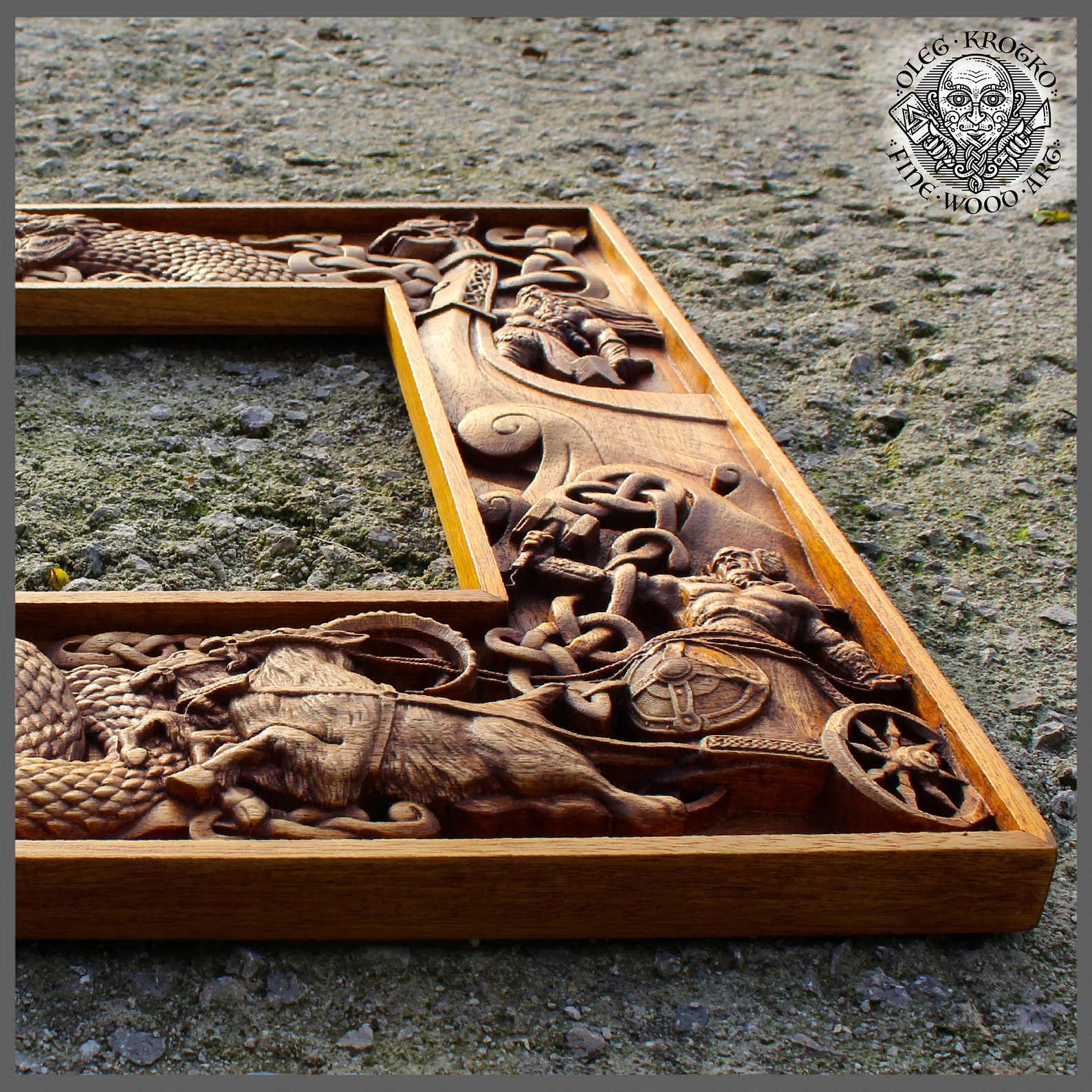 Thor Wood Carving Viking Frame Ragnarok Home Decor Norse - Etsy