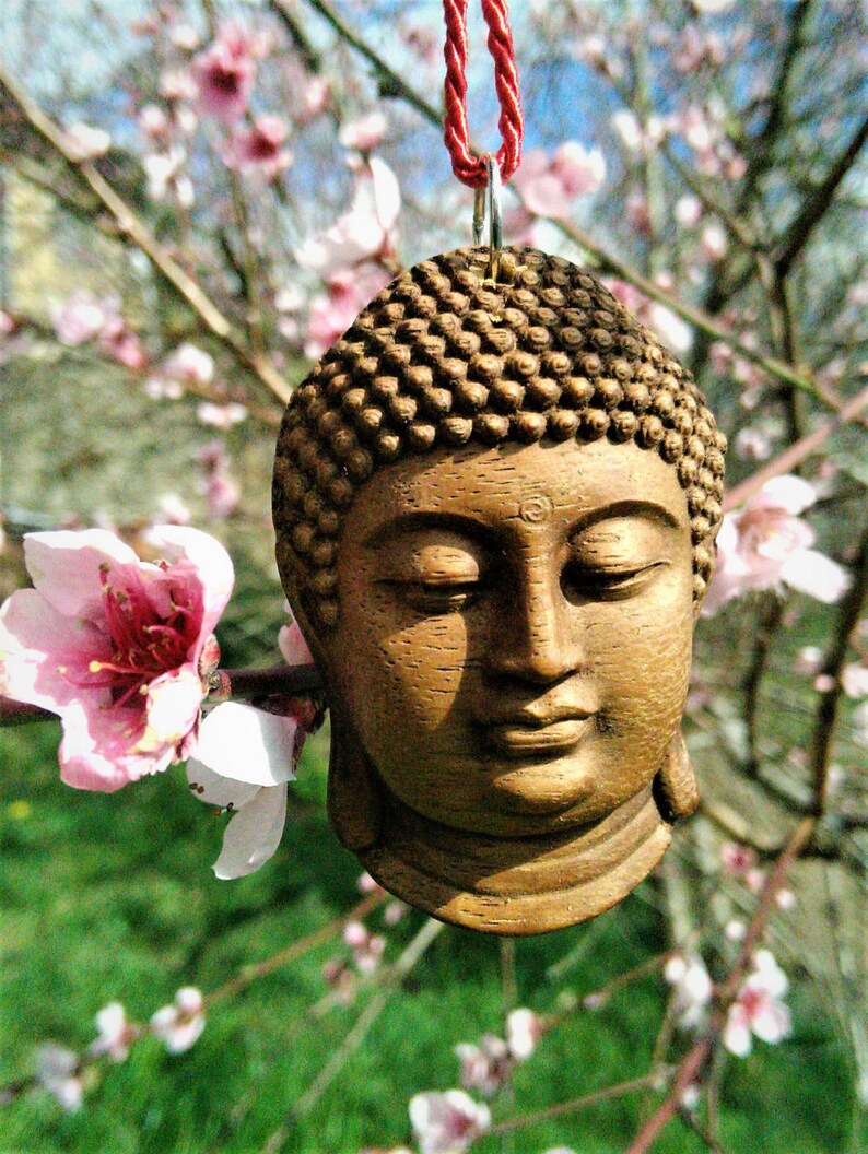 Buddha Necklace Jewellery Decor Wood Custom Carving Spiritual - Etsy