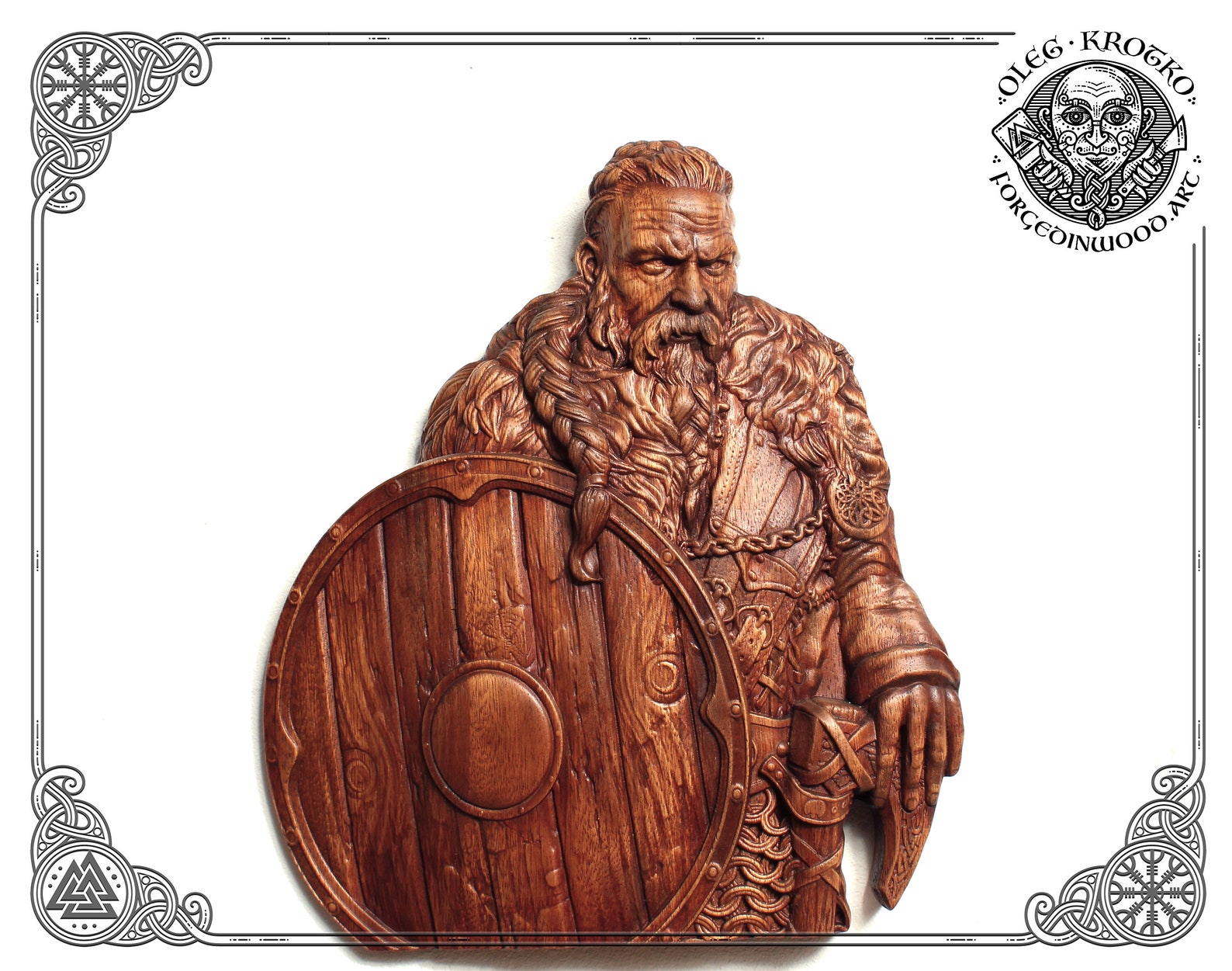 Viking Jarl Luxury Wood Carved Portrait Norse Decor Wooden - Etsy