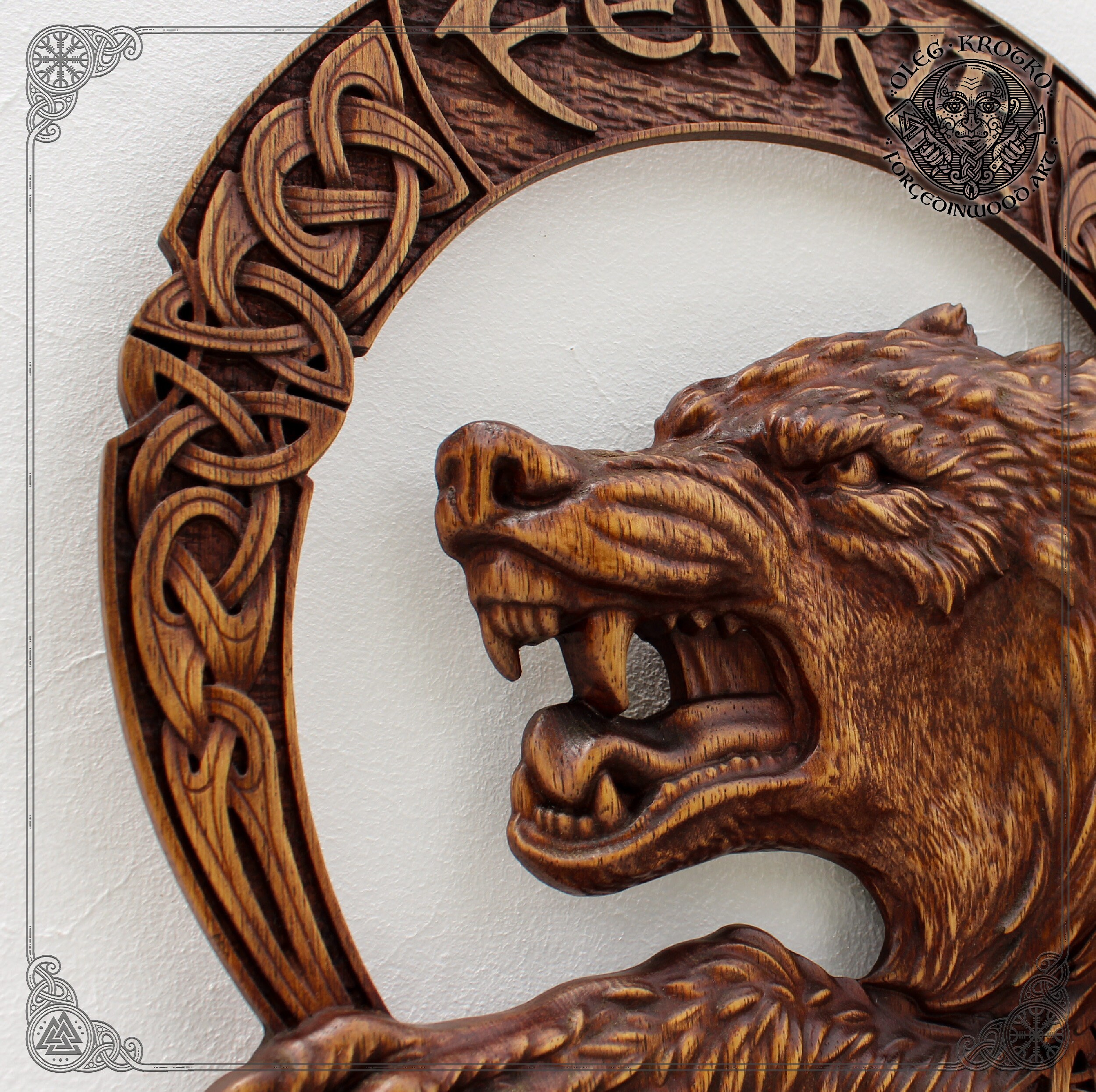 Luxury Wood Carved Demon Wolf Fenrir Son of Loki Viking - Etsy