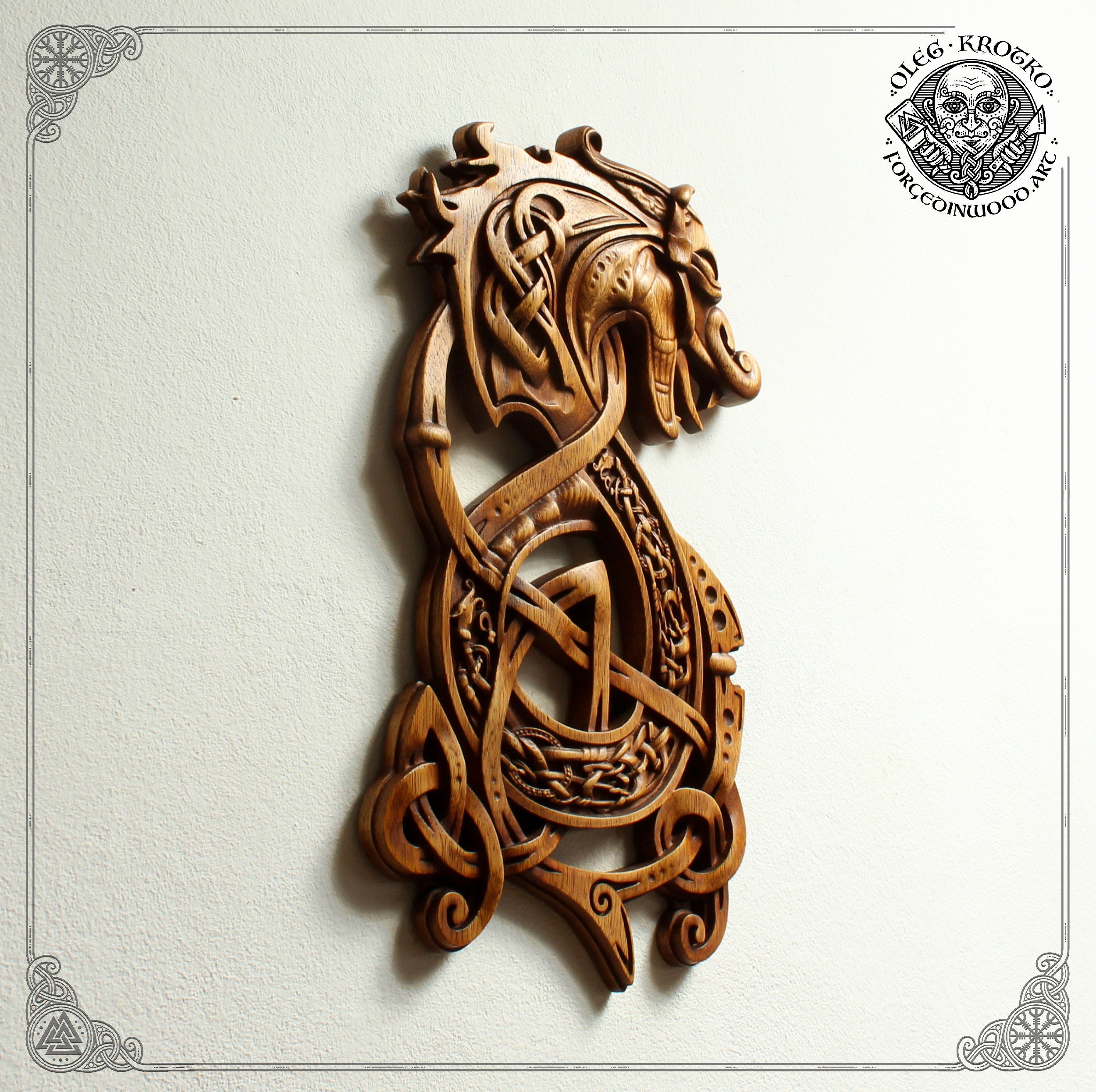 Luxury Carved Son of Loki Demon Wolf Fenrir Art From Norse | Etsy