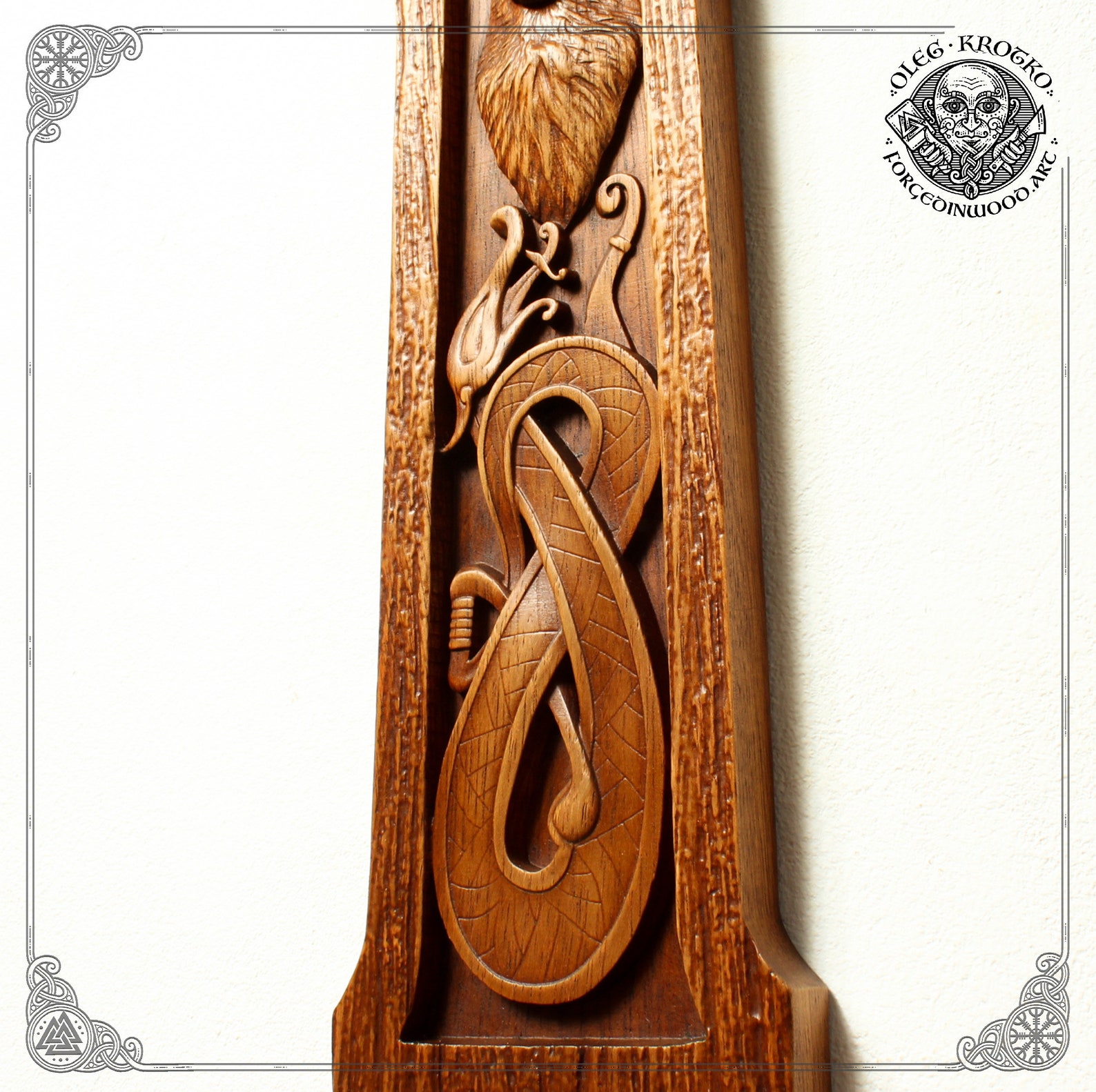 Luxury Carved Algiz Rune With Deer Viking Mythology Celtic - Etsy