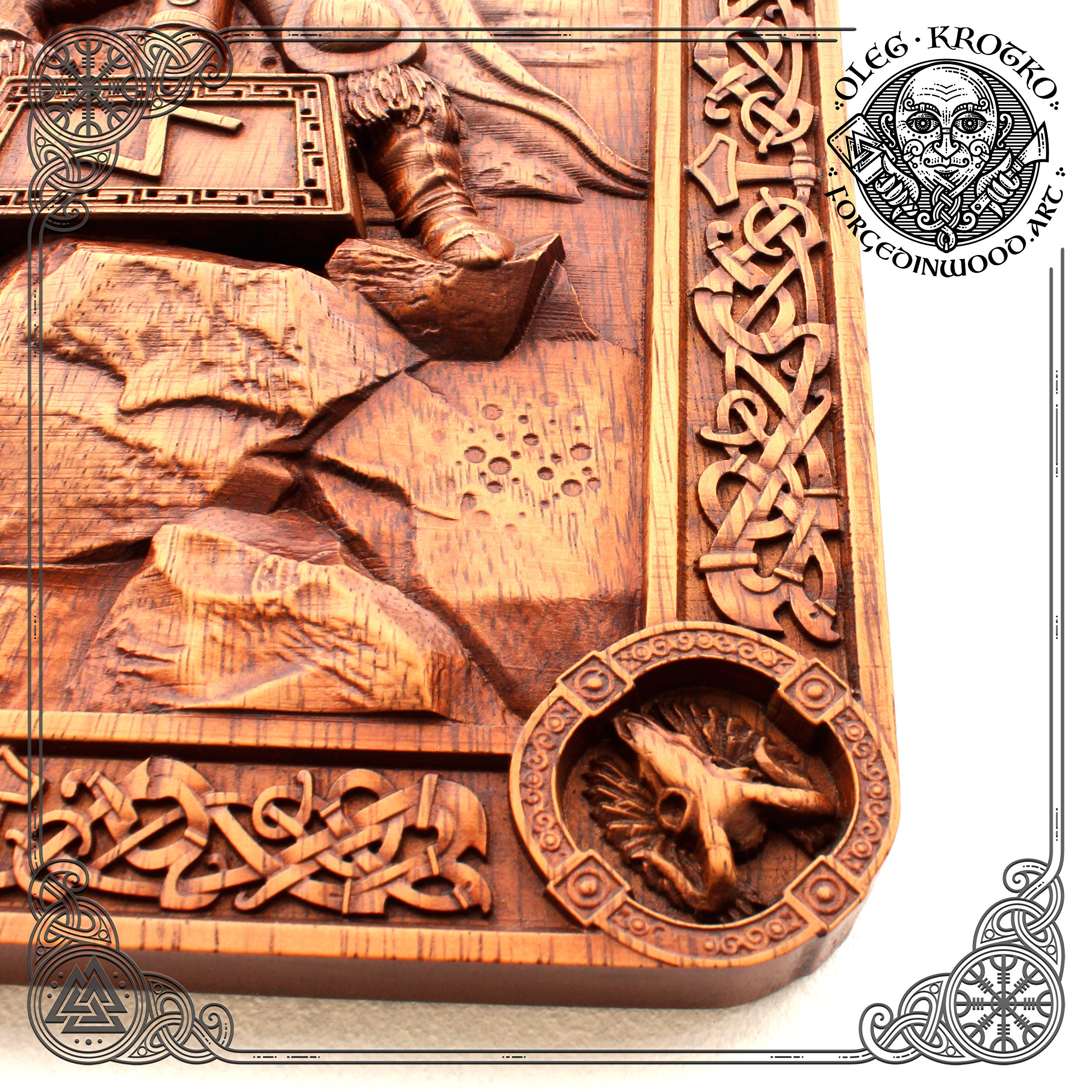 Thor Norse Wood Carving Vikings Wall Woodwork Art Odin Wall - Etsy