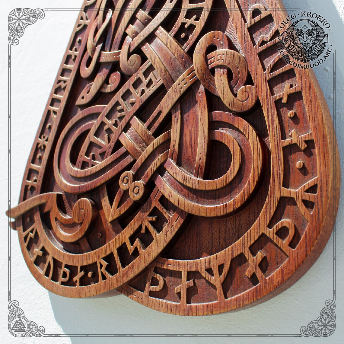 Norse Style Wood Carving Replica Viking Rune Home Decor Art | Etsy