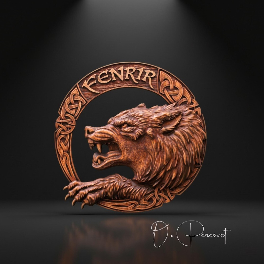 Fenrir Son of Loki, Norse Mythology Wall Decor, Viking Wood Carving ...