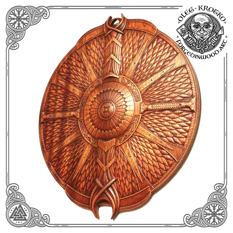 Magic Shield Best Gift for Viking Wood Carved Viking Wall - Etsy