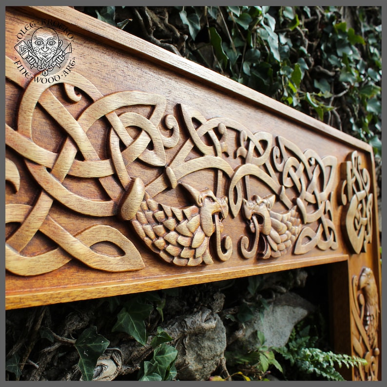 Celtic Viking Wood Carving Frame Norse Knot Work Home Decor - Etsy