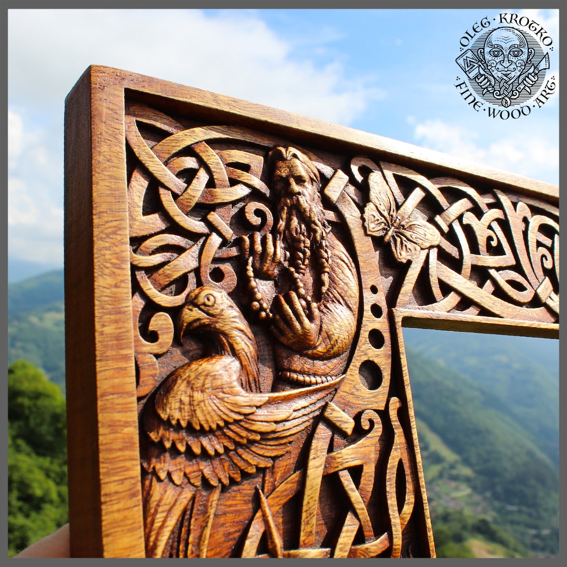 Freya Wood Carving Elegant Viking Frame Odin Home Decor Norse | Etsy