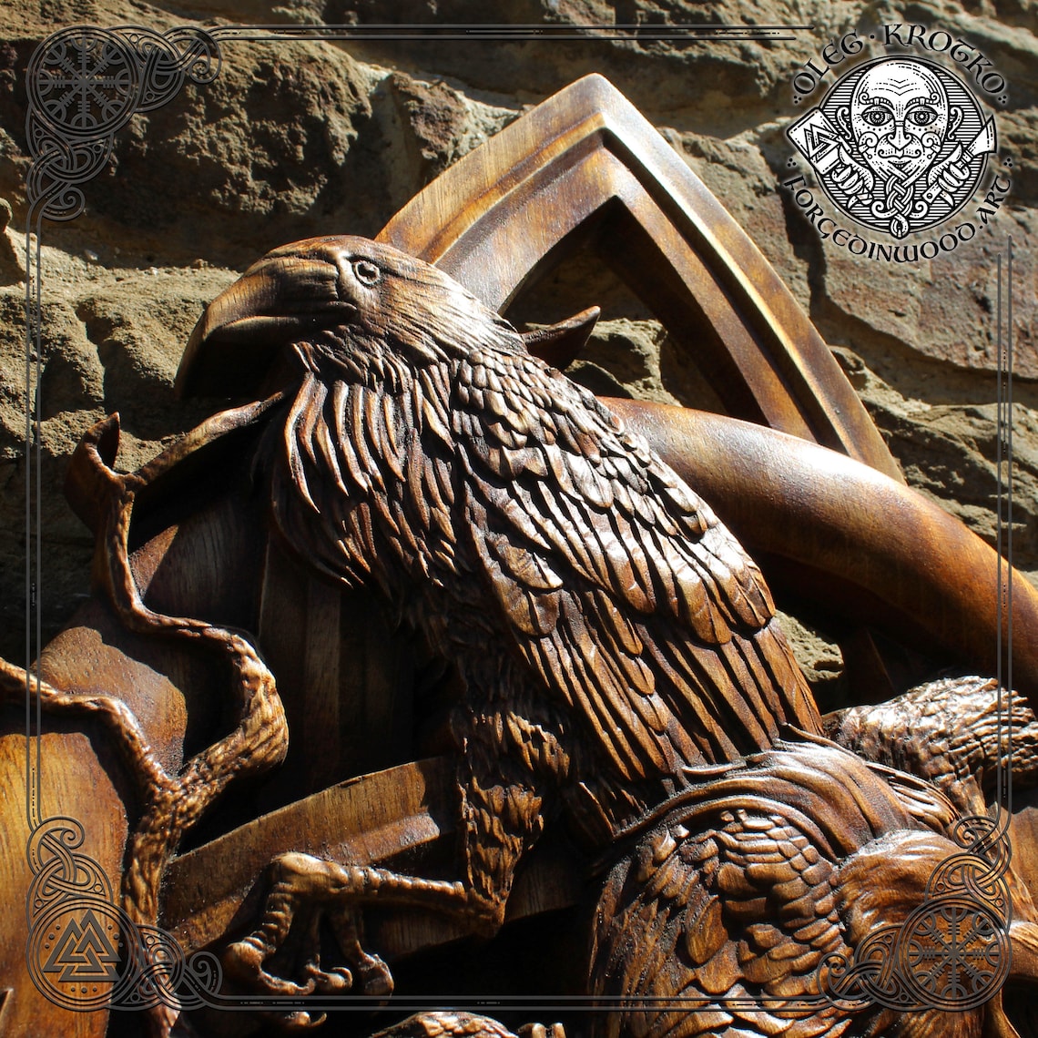 Hugin Munin Raven Odin Magic Viking Symbol Plaques Home Decor | Etsy