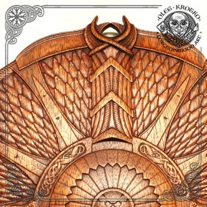 Magic Shield, Best Gift for Viking, Wood Carved Viking Wall Hanging ...