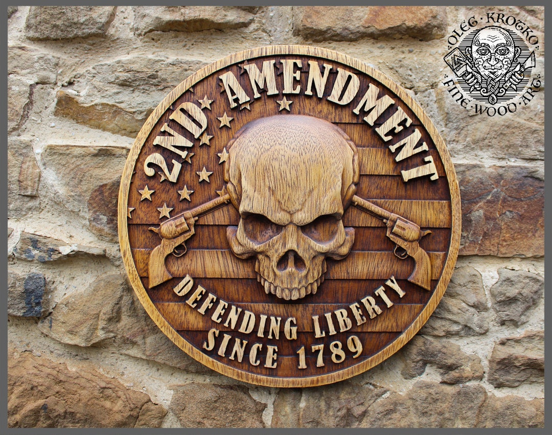 American Liberty Symbol Second Amendment Freedom Home Decor Skull Wood ...