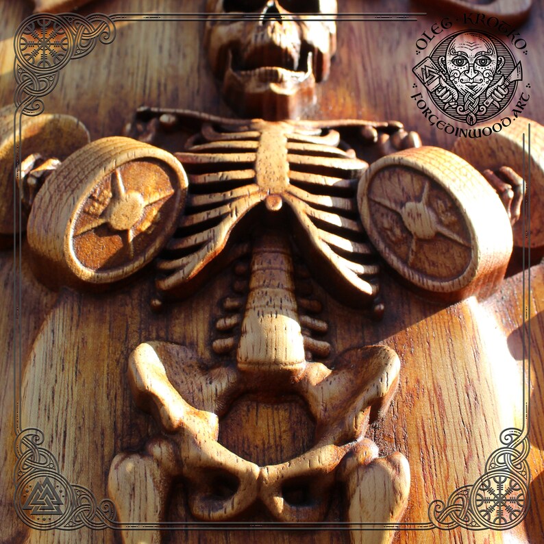 Skeleton Wood Carving, Powerlifting Plate, Gym Wall Decor - Etsy