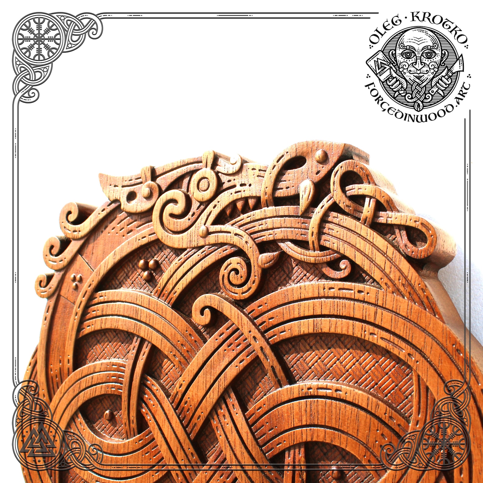 Celtic Dragons Wood Carving, Norse Viking Wall Art, Iroko Wood - Etsy