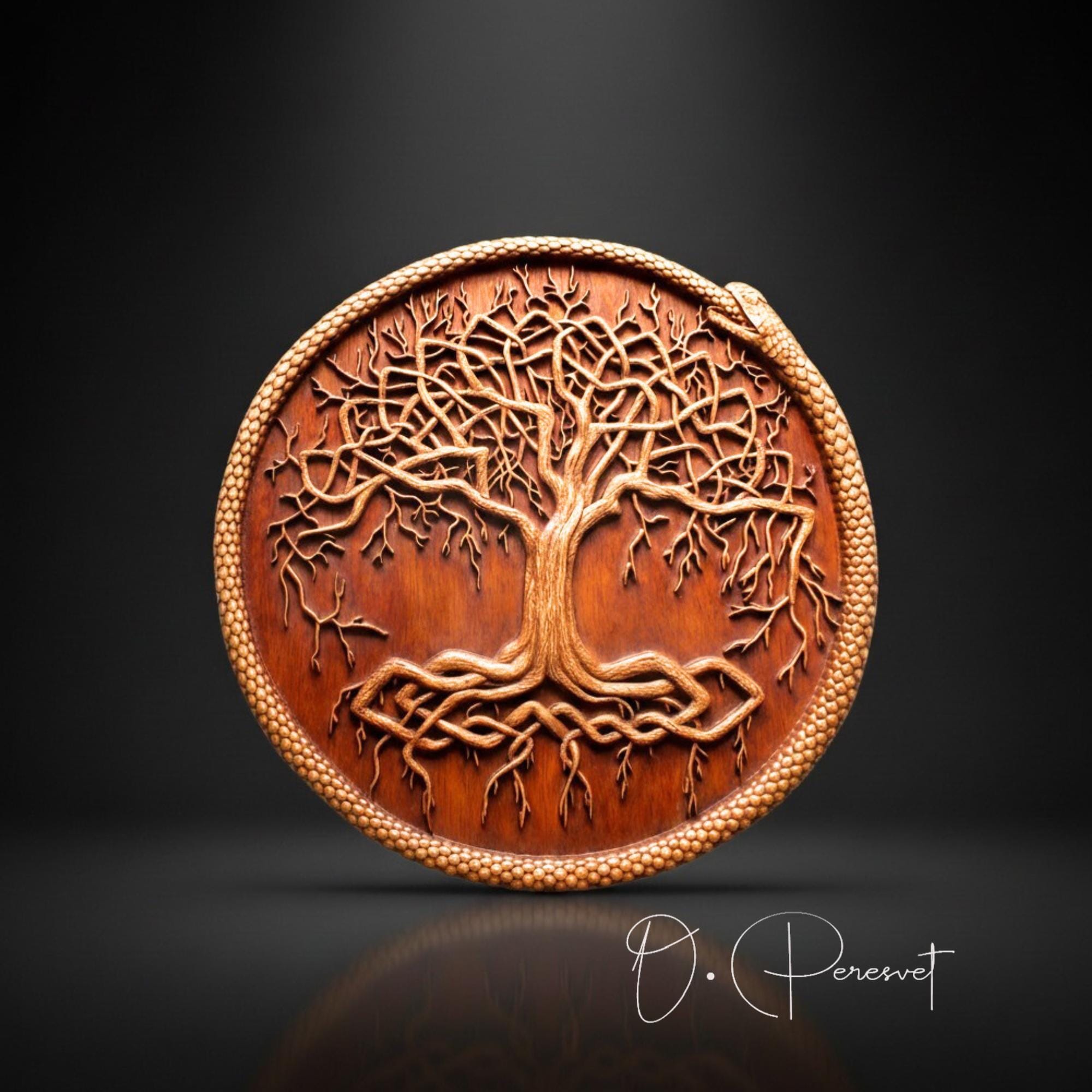 Yggdrasil Wood Carving, Tree of Life Wall Art, Norse Mythology Decor ...